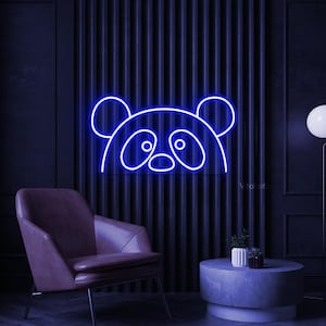 Panda Neon Sign, Panda LED Light, Panda LED Wall Decor, Eye-catching ...