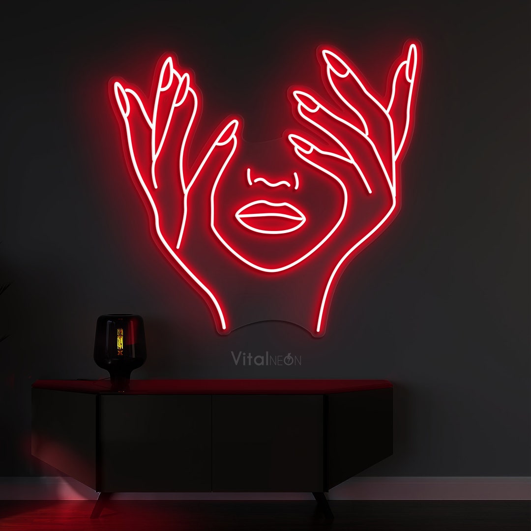 Face Abstract Neon Signs, Nail Art and Beauty Decor for Salons, Shops ...