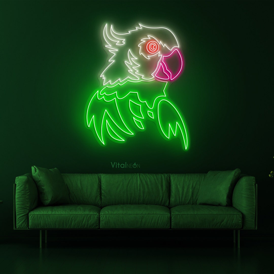 Parrot Neon Sign, Parrot LED Wall Light, Macaw Bird Neon Art, Parrot ...