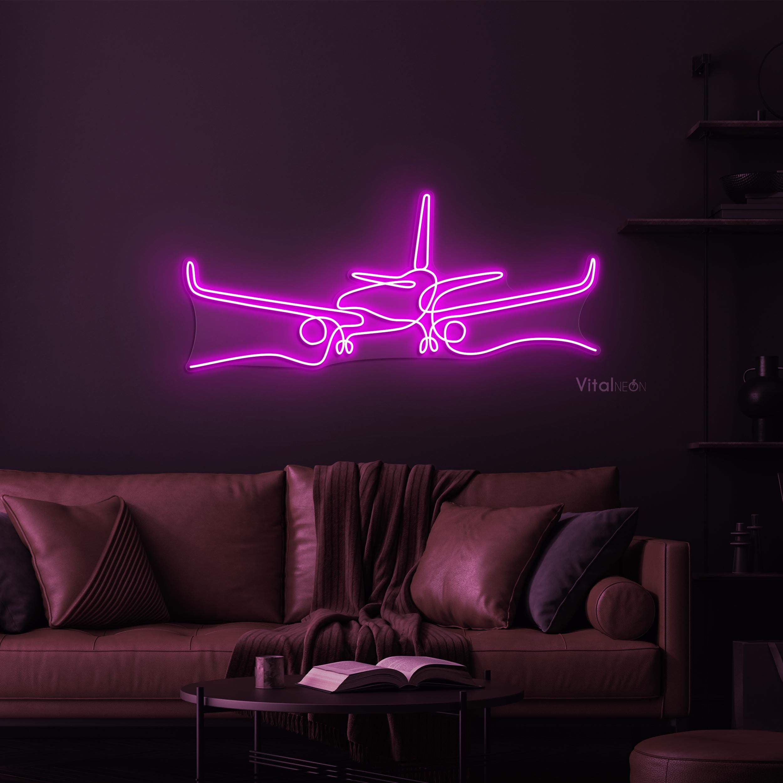 Airplane LED Neon Sign for Take off Wall Art Travel Decor - Etsy
