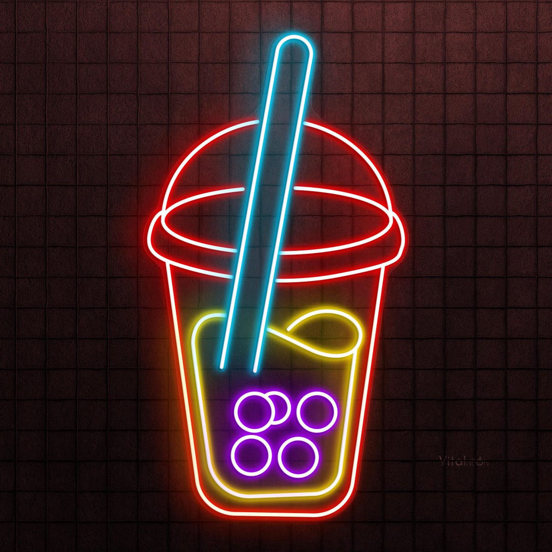 Bubble Tea Neon Sign LED Light Boba Wall Decor Drink Shop Cafe Foodie ...