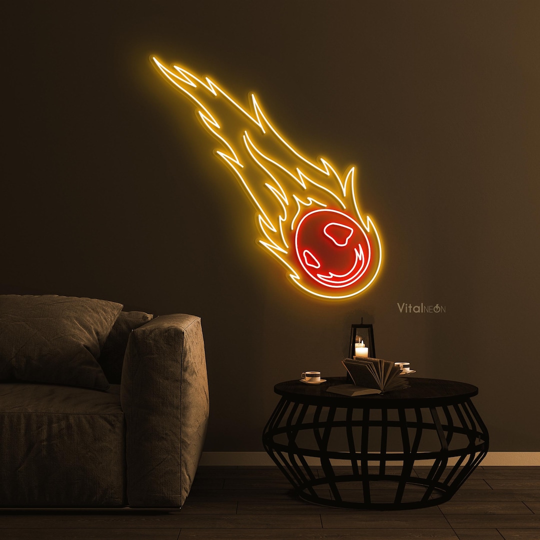 Meteorite Neon Sign, Meteorite LED Light, Shooting Star Wall Decor ...