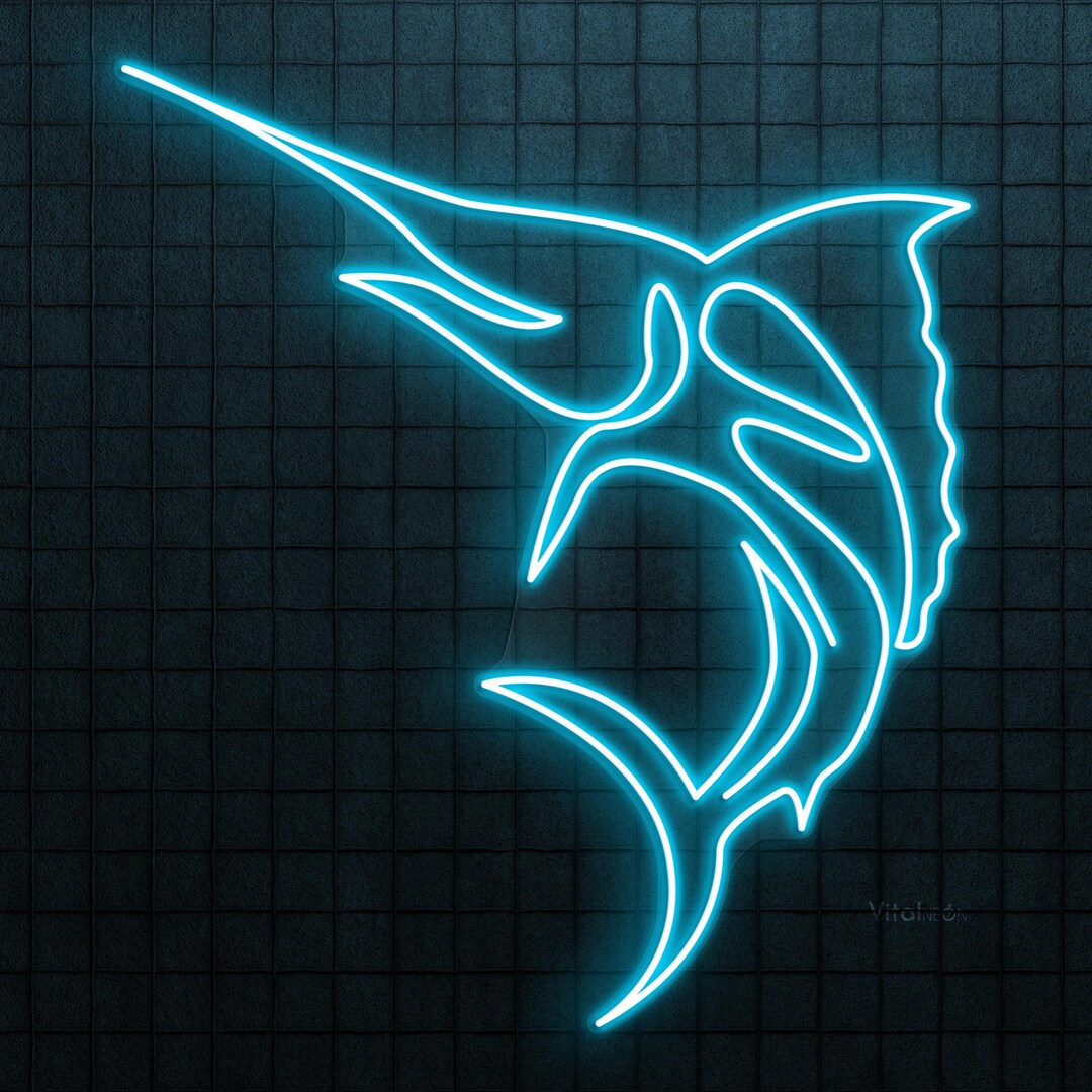 Marlin Neon Sign, Marlin LED Light, Game Fish Wall Decor, Billfish Wall ...