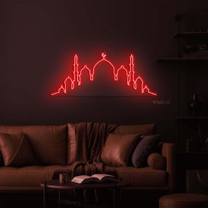 Mosque Neon Sign, Mosque Neon Art, LED Wall Art, Ramadan & Eid Decor ...