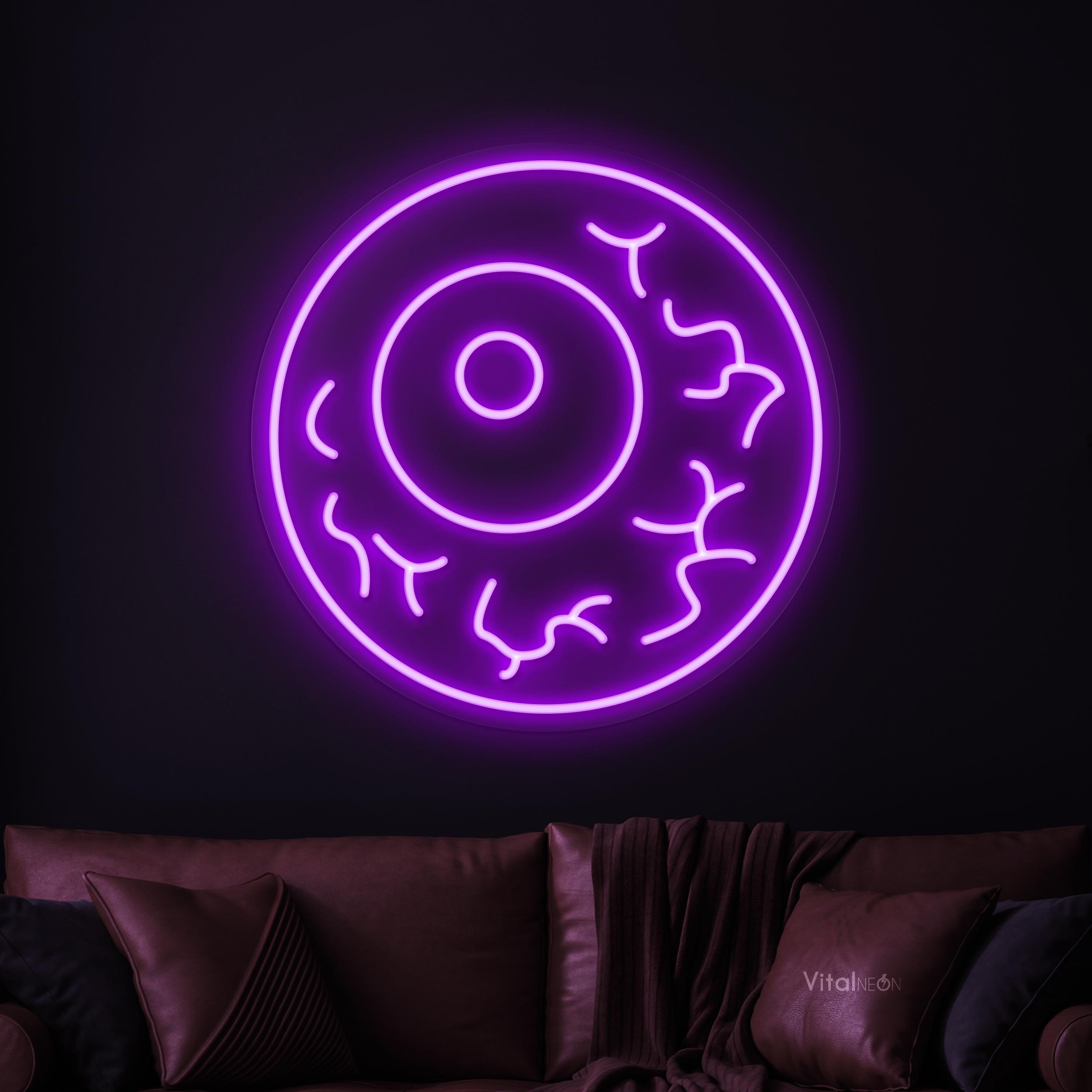 Eyeball LED Neon Sign for Scary Room Wall Decor, Party Art and Spooky ...