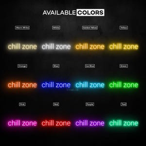 Chill Zone Neon Sign, Chill Zone LED Sign, Custom Neon Light for Home ...