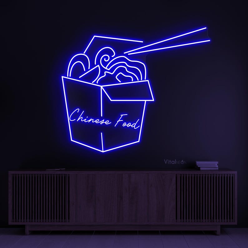 Chinese Food Neon Sign, LED Noodle Light, Asian Restaurant Wall Art ...
