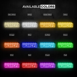 Wanted Neon Sign, Wanted LED Light, Outlaw Wall Decor, Game Room Wall ...