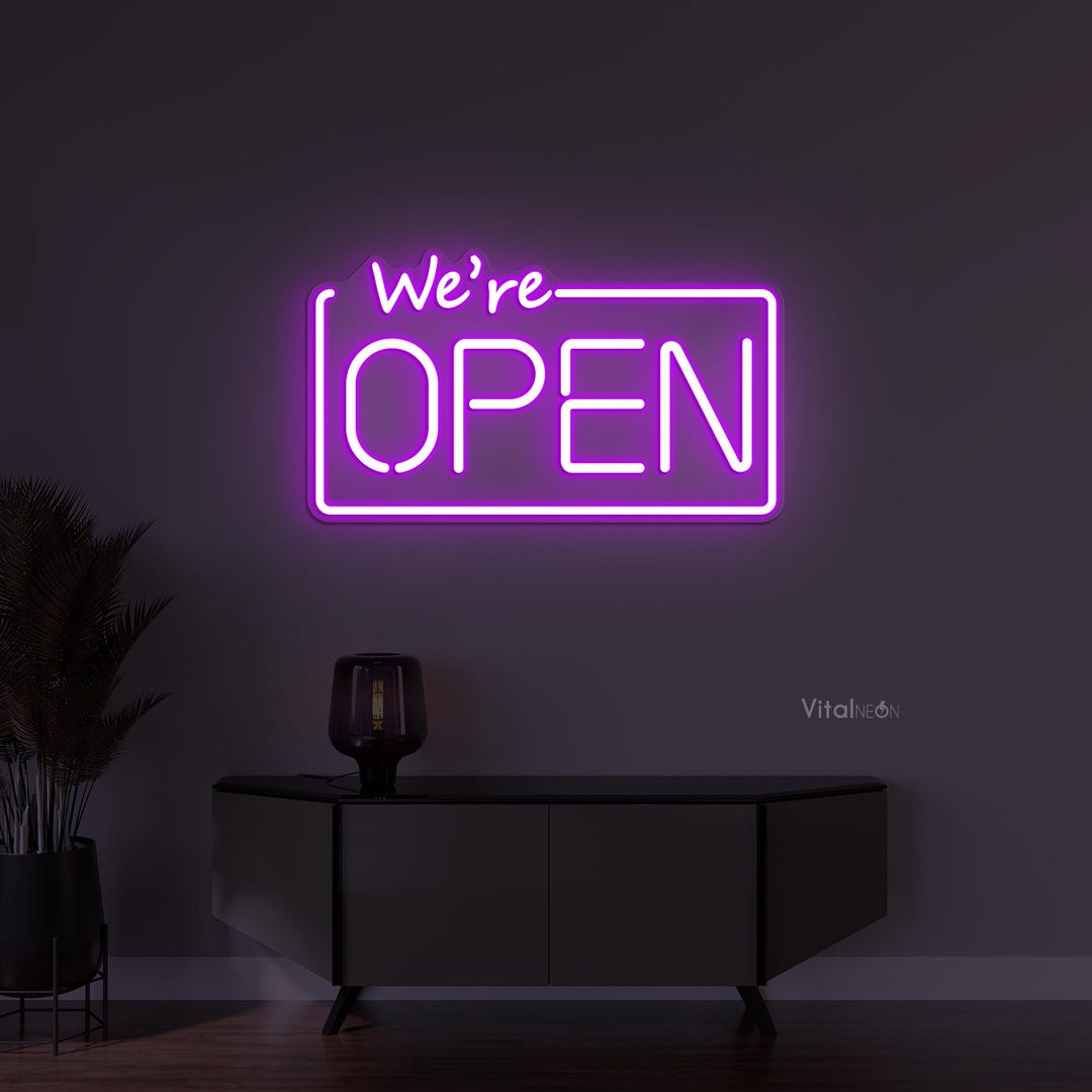 We're Open Neon Sign, We Are Open LED Light, Personalized Sign for ...