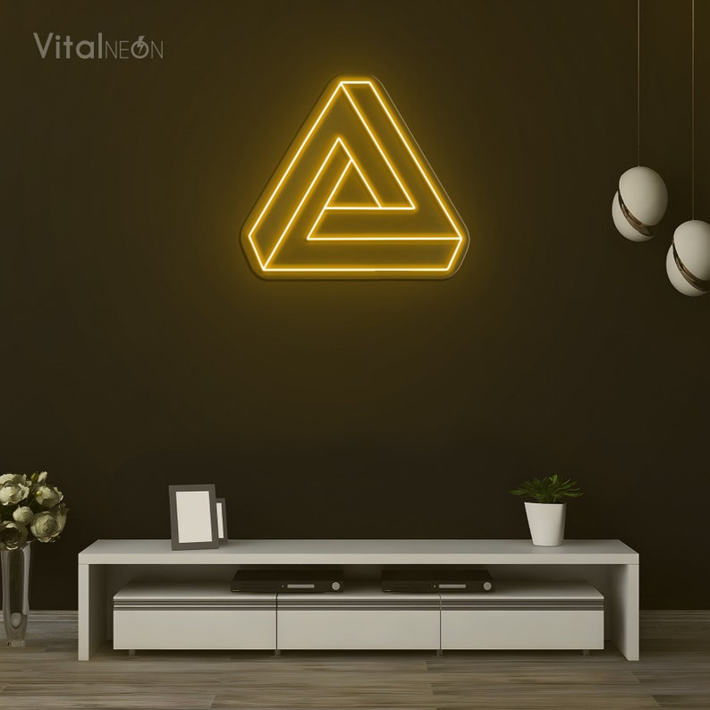 Penrose Triangle LED Neon Sign Geometric Wall Art Minimalist Home ...