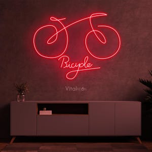 Bicycle Neon Sign, Bicycle LED Sign, Bicycle LED Art, Garage Neon Sign ...