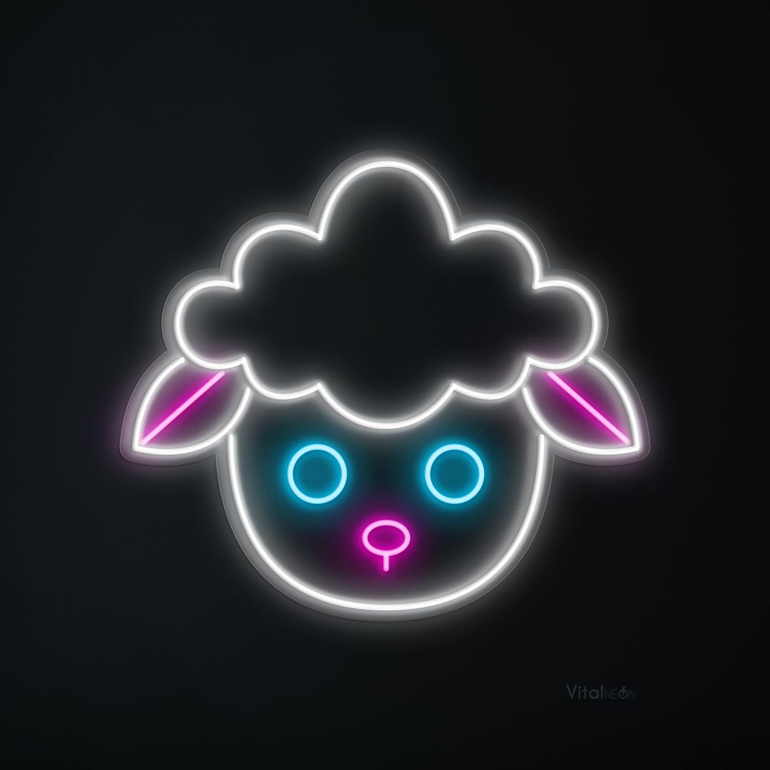 Sheep Face LED Light Neon Sign Farm Animal Wall Art Nursery Gift - Etsy