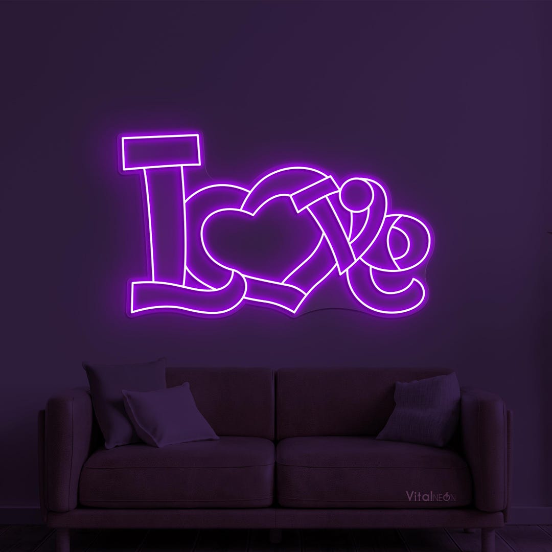 Love Neon Sign, Love LED Light, Love Logo Wall Art, Wedding Party Decor ...