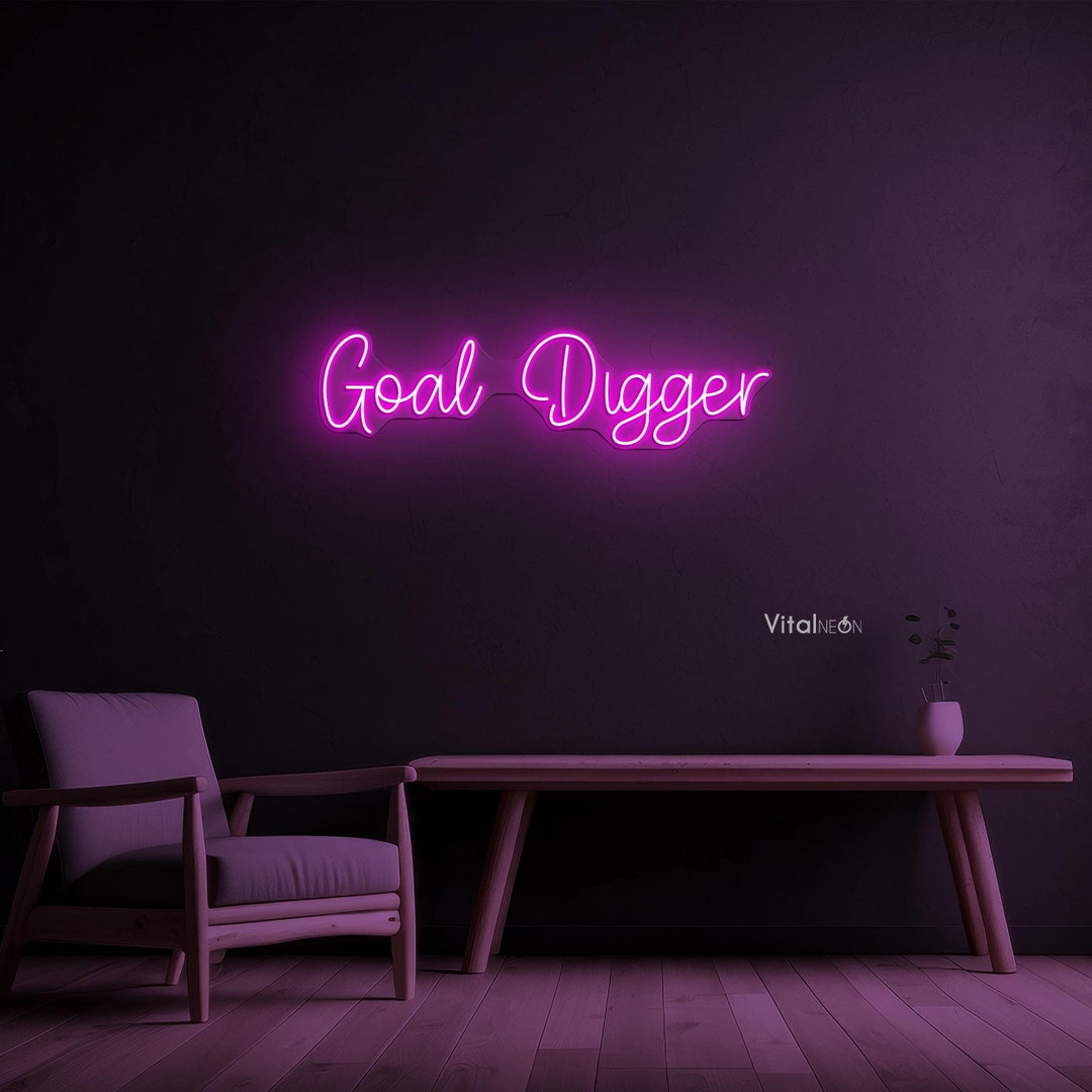 Goal Digger Neon Sign, Goal Digger LED Light, Goal Digger Wall Art ...