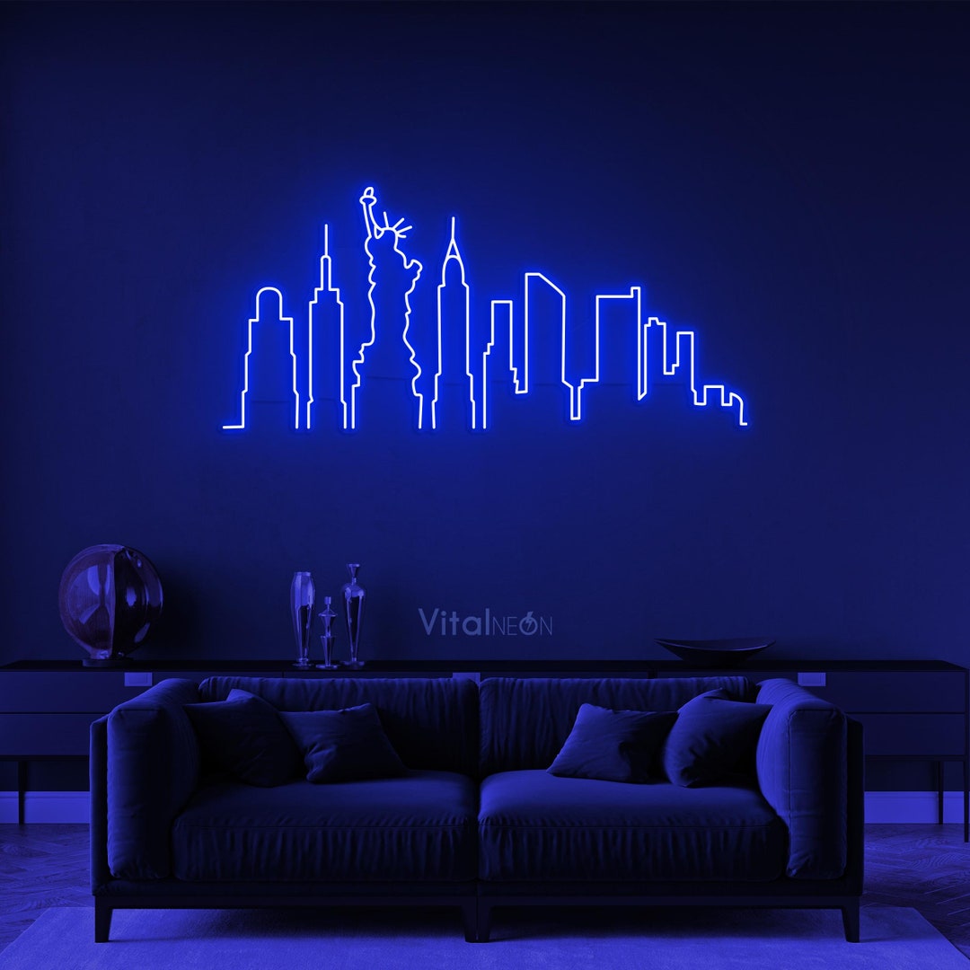 New York City Neon Sign, Skyline LED Light, New York City LED Neon Art ...