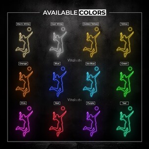 Volleyball Player Neon Sign, Girl With Volleyball LED Light, Home ...