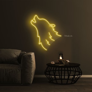 Wolf Howl Neon Sign, Wolf Head LED Light, Wolf Neon Light for Home ...