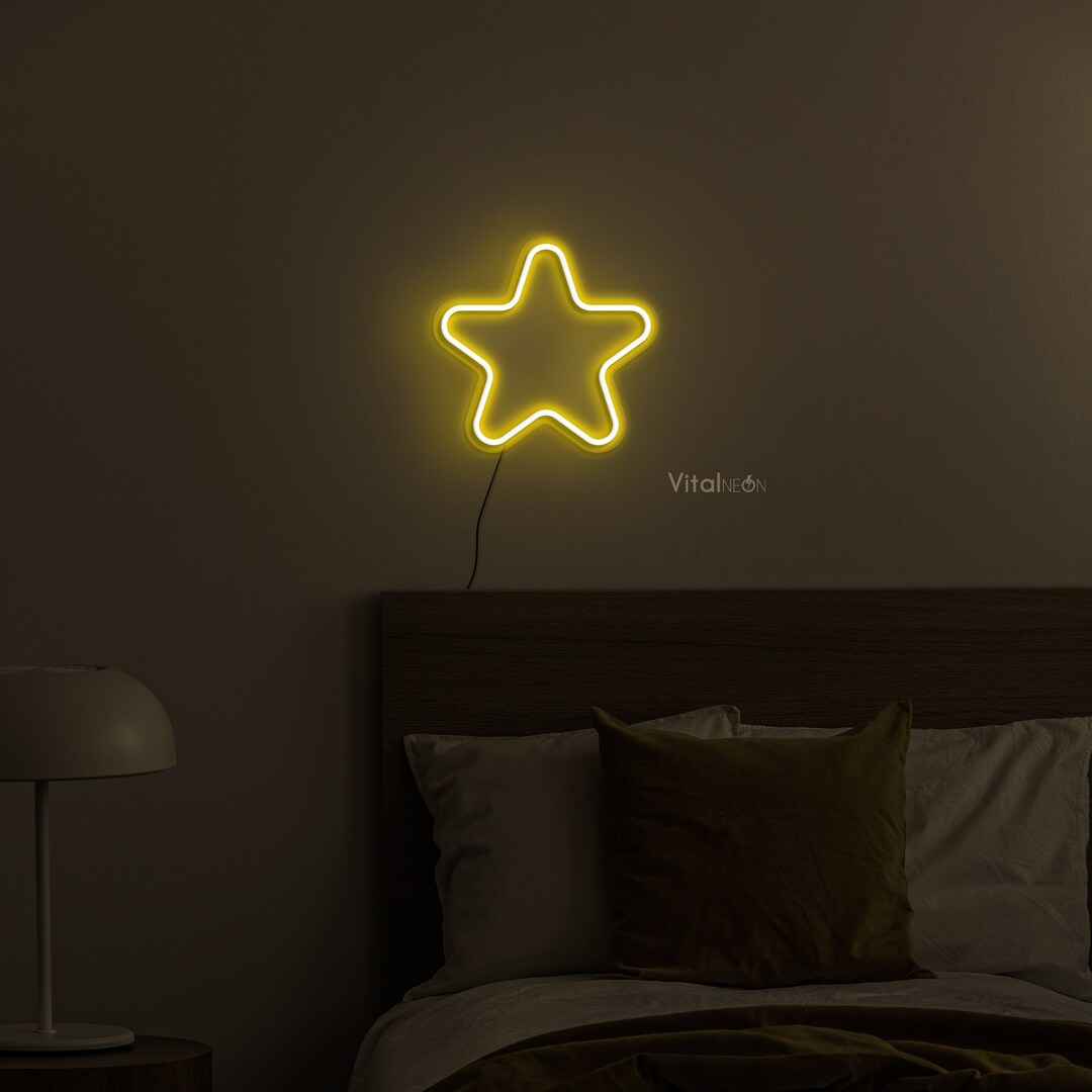 Star Neon Sign, LED Star Light, Christmas Star Neon Sign, USB Powered ...