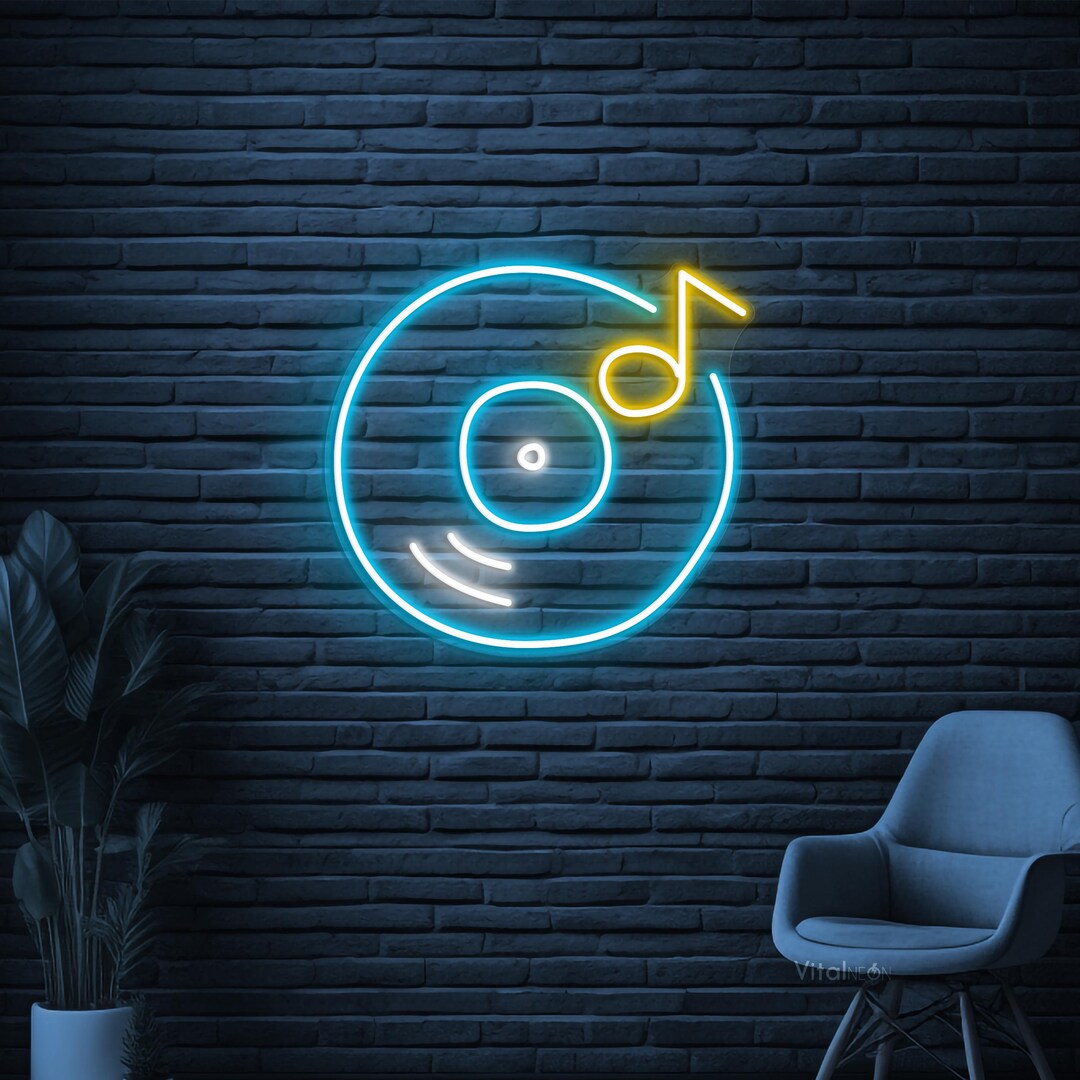 Vinyl Record Neon Sign, Vinyl Record LED Light, Music Records Wall ...