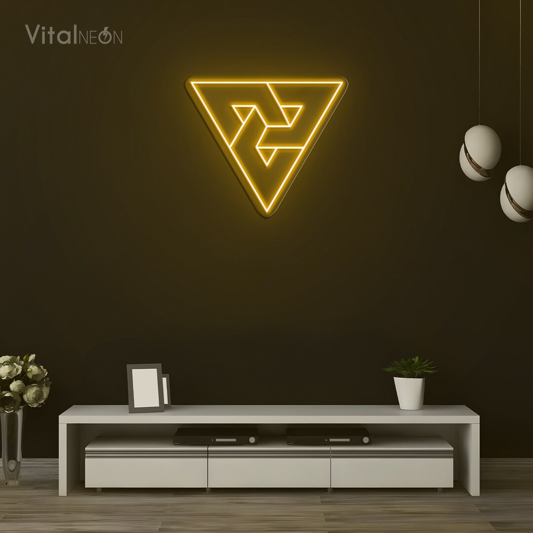 Triangles Neon Sign, Geometric LED Wall Art, Triangles Neon Light, Home ...