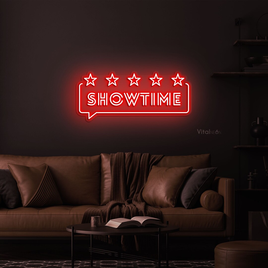 Showtime LED Neon Sign, Custom Neon Light, Lounge Decor Sign, Home ...
