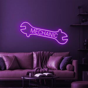 Mechanic Neon Sign, Mechanic LED Light, Car Repair Shop Wall Decor ...