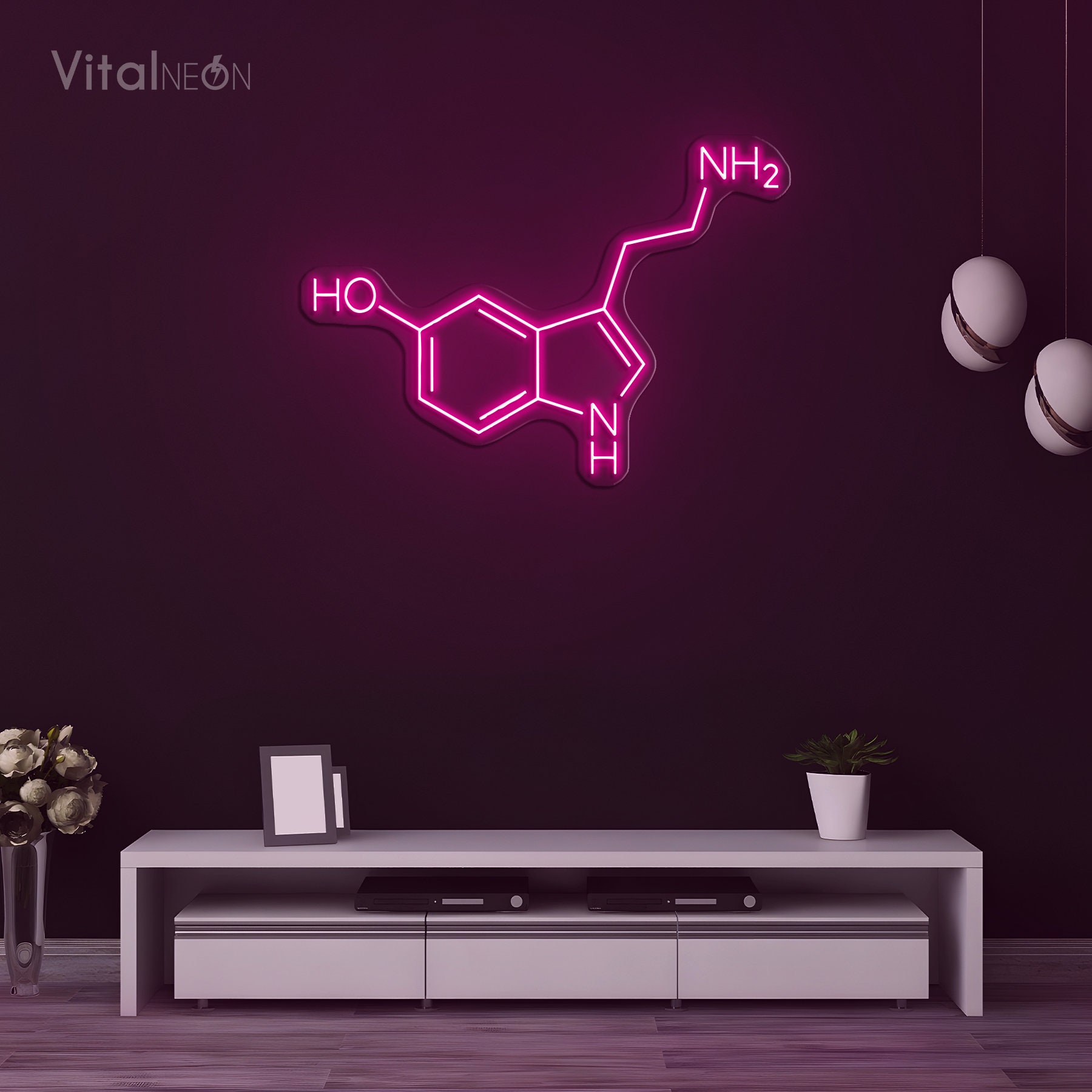 Serotonin Molecule Neon Sign Science Inspired Decor Chemistry Neon Art ...