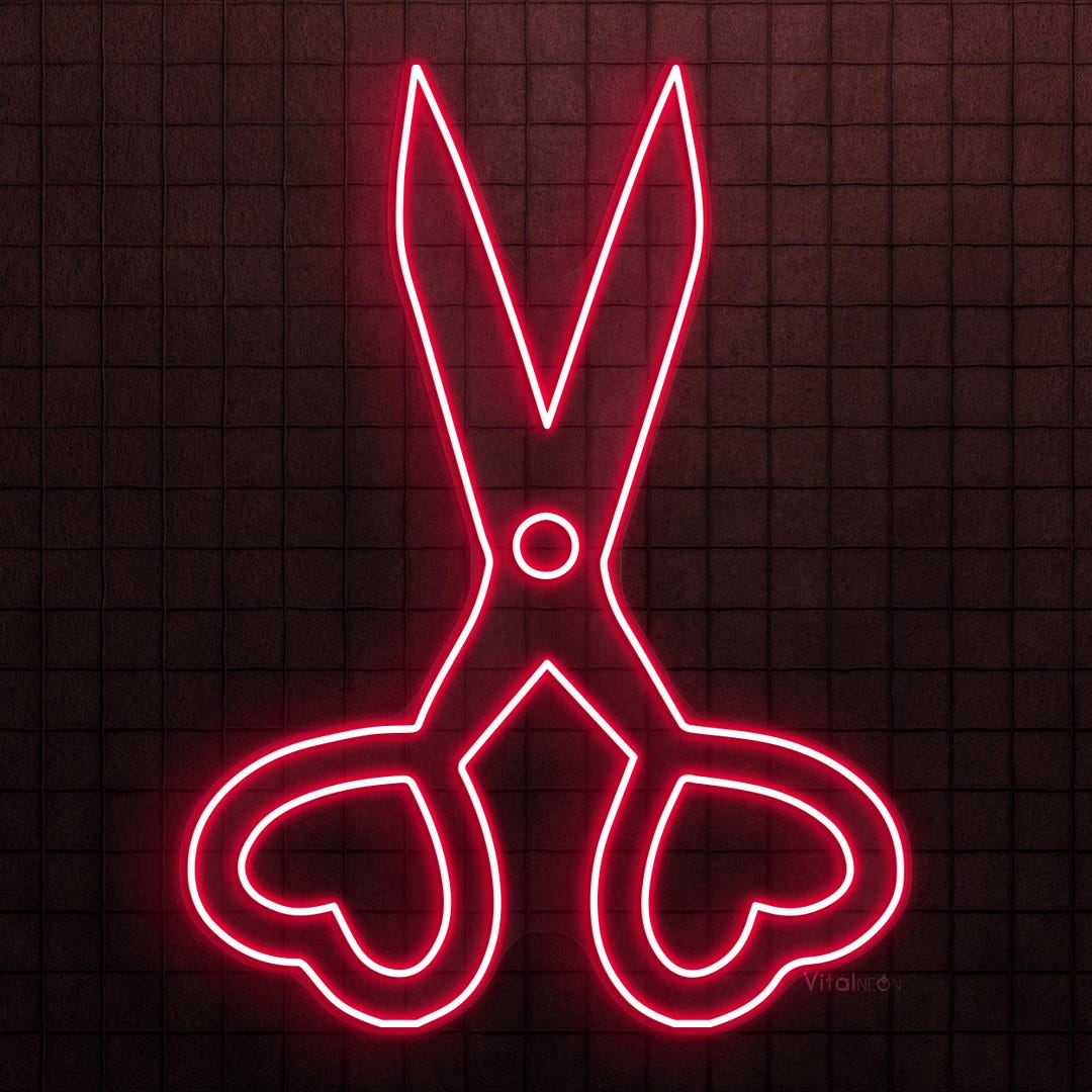 Scissor Neon Sign, Scissor LED Light, Barber Shop Wall Decor, Scissor ...