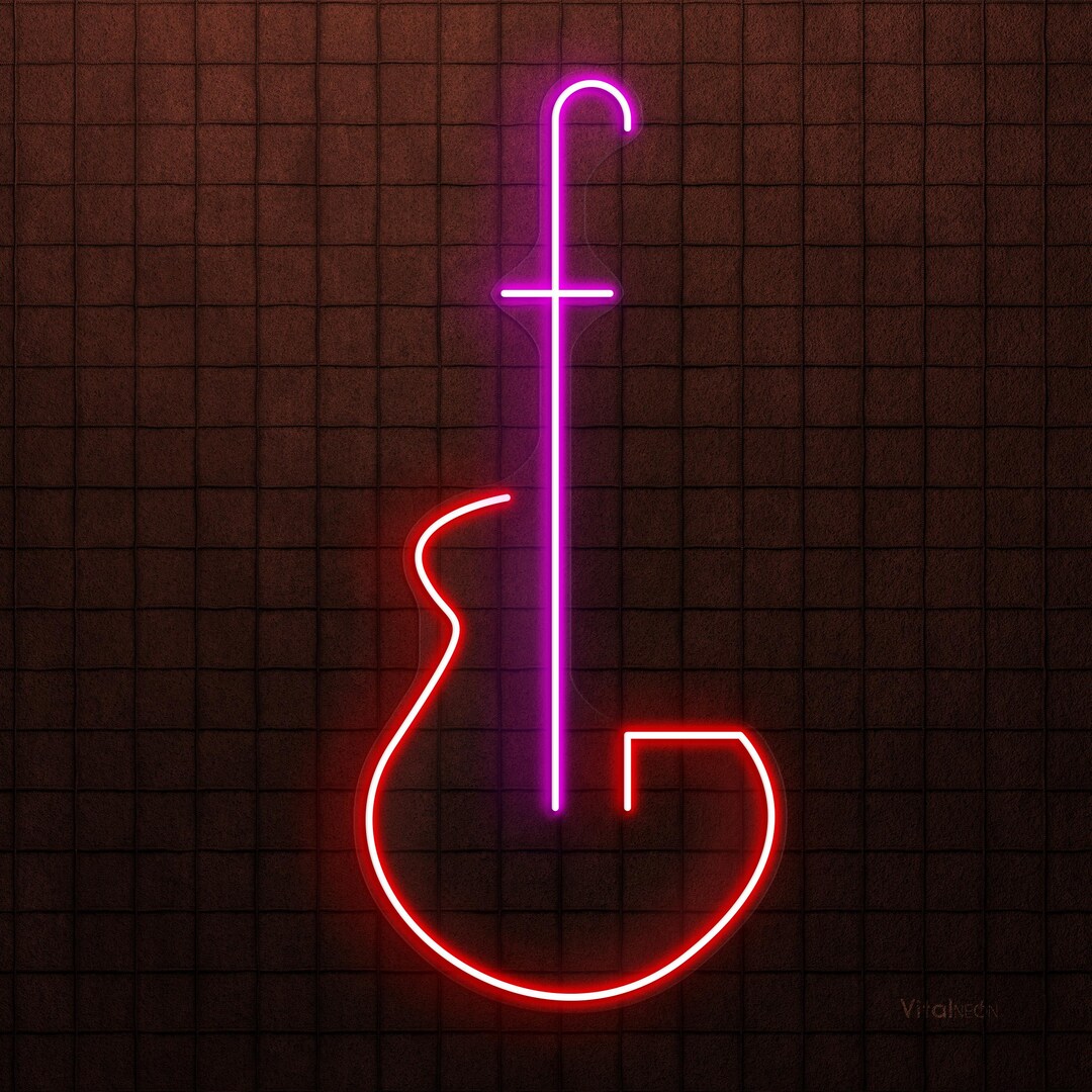 Guitar Neon Sign, Guitar LED Light, Guitar Neon Wall Art, Music Studio ...