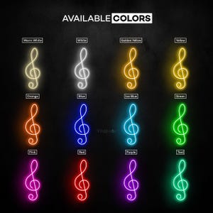 Treble Clef Neon Sign, Treble Clef LED Light, Musical Note Wall Decor ...