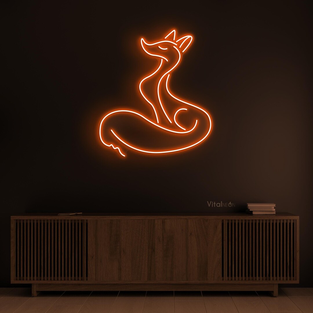 Fox Neon Sign, Fox LED Light, Kids Room Wall Decor, Animal Shop Wall ...