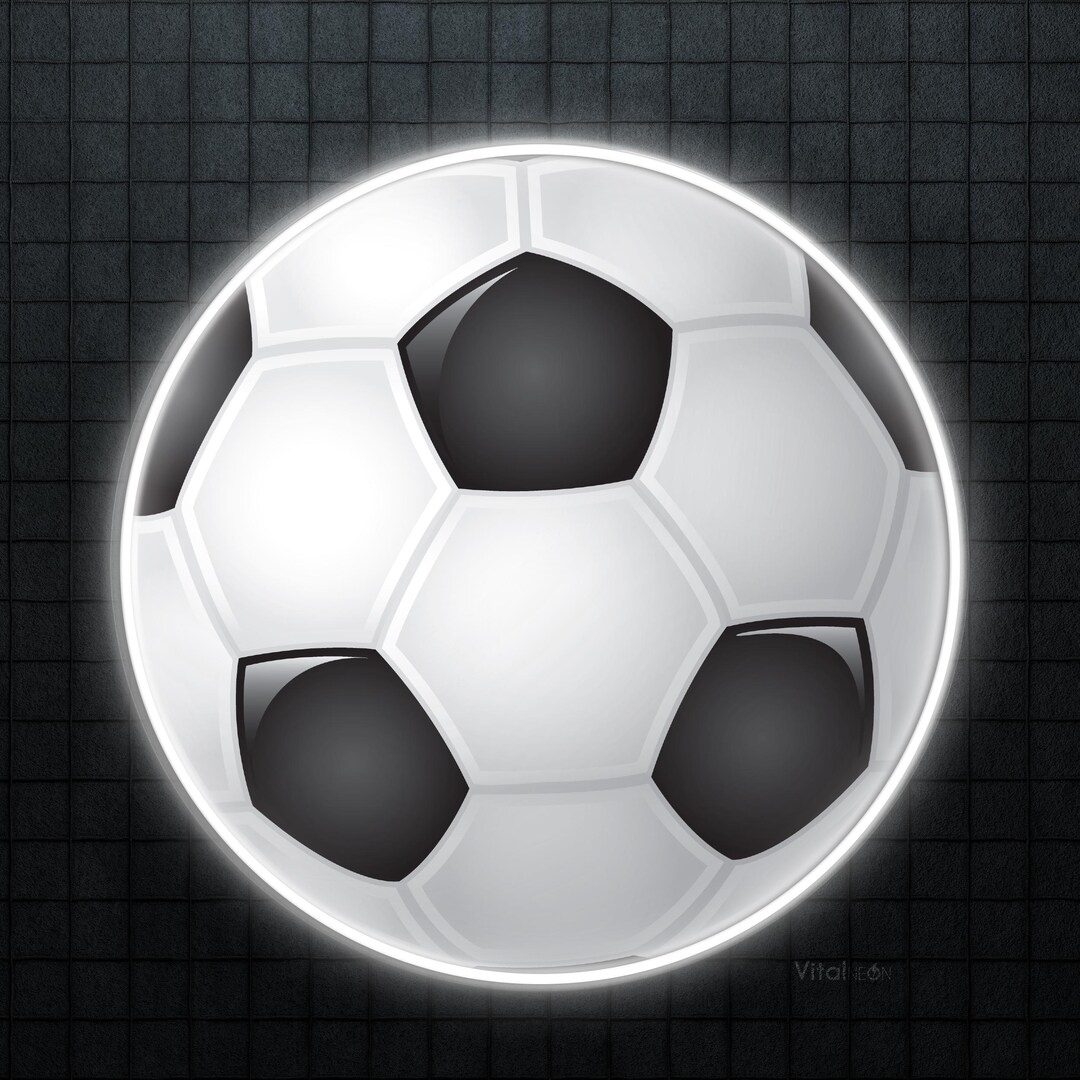 Soccer Ball Neon Sign, Soccer Ball LED Light, Football Ball Wall Art ...