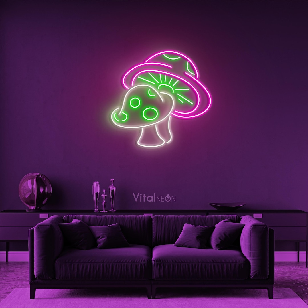 Mushroom Neon Sign, Mushroom LED Light, Mushroom LED Neon Art, Home ...