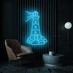 Lighthouse Neon Sign, Lighthouse LED Light, Lighthouse LED Neon Art ...