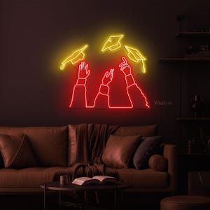 Graduation Caps Neon Sign, Graduation Caps LED Light, Graduation Cap ...
