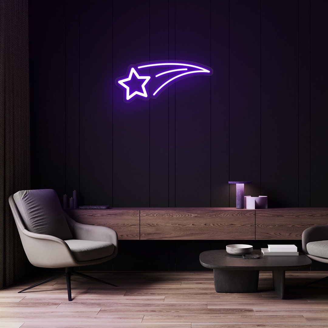 Shooting Star Neon Sign, Star Neon Sign, LED Star Light for Kids Room ...