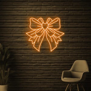 Bow Neon Sign, Bow LED Light, Garments Shop Wall Decor, Love Knot Wall ...