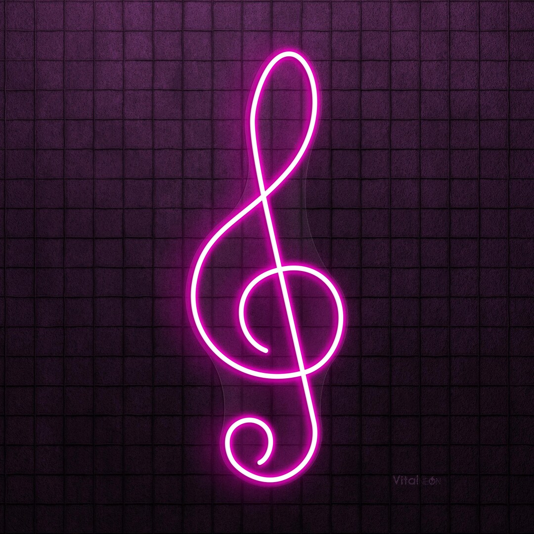 Treble Clef Neon Sign, Treble Clef LED Light, Musical Note Wall Decor ...