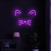 Cat Face Neon Sign, Kitten LED Wall Art, Home Decor - Etsy