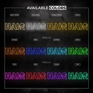 Hair Neon Sign, Hair LED Light, Hair Logo LED Neon Art, Barber Shop LED ...