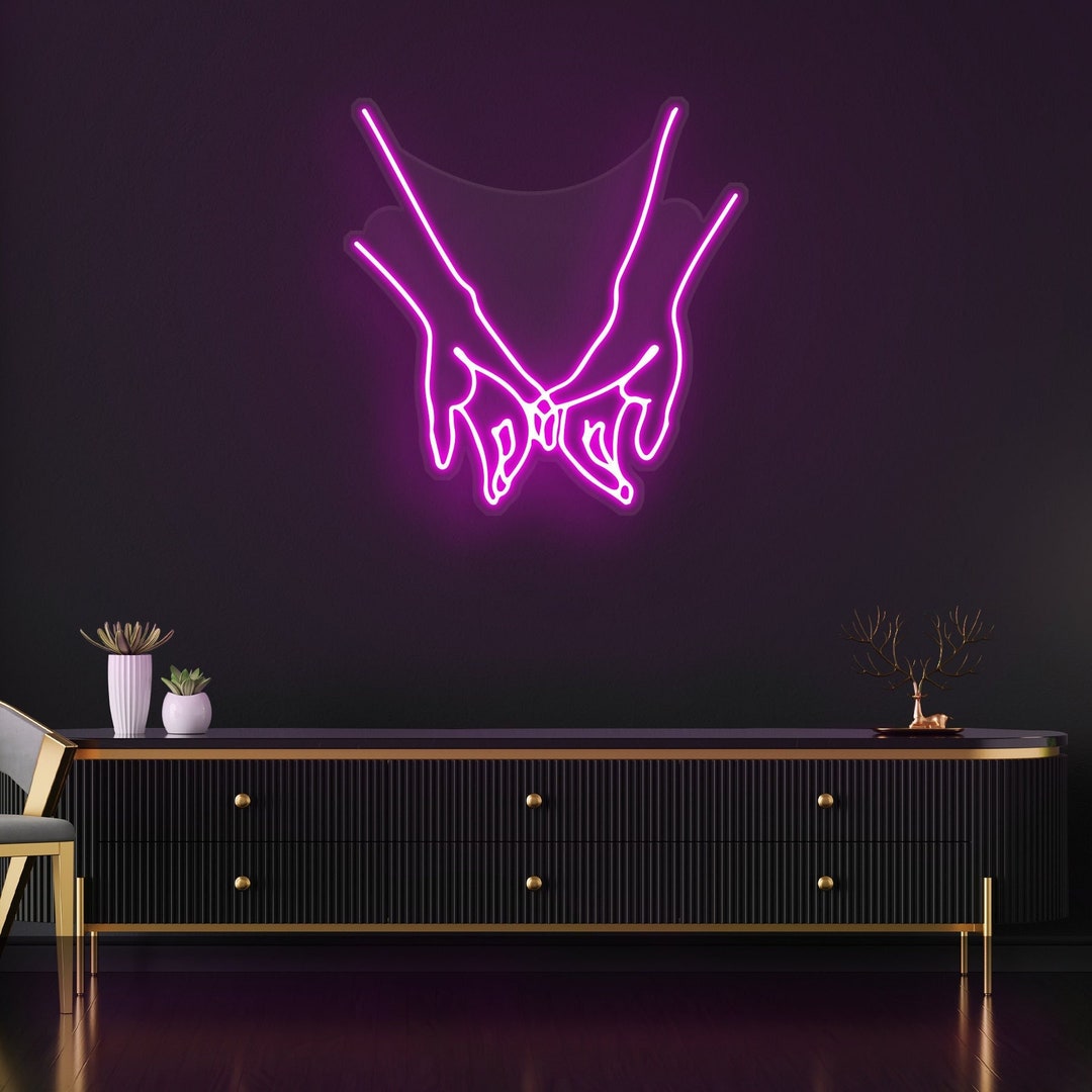 Pinkie Promise Neon Sign, Custom Neon Light, Promise Hand Design ...