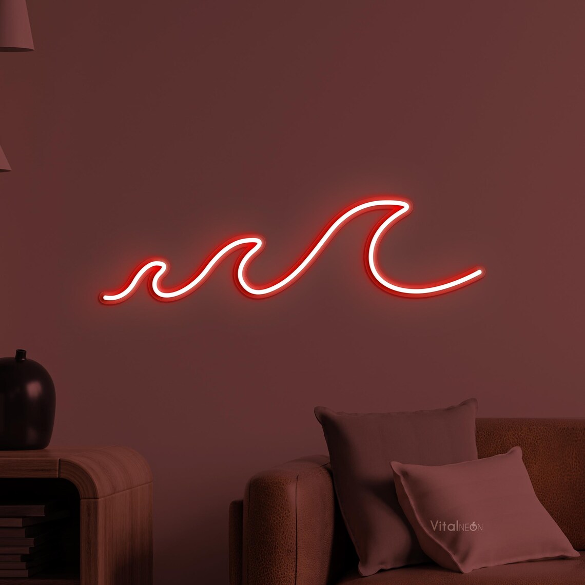 Wave Neon Sign, Wave LED Light, Ocean Wave Wall Art, Sea Wave Wall ...