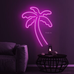 Palm Tree Neon Sign, LED Neon Palm Tree Light, Tropical Wall Decor ...