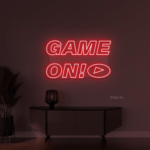 Game on Neon Sign, Game on LED Light, Game Wall Decor, Game Room Wall ...