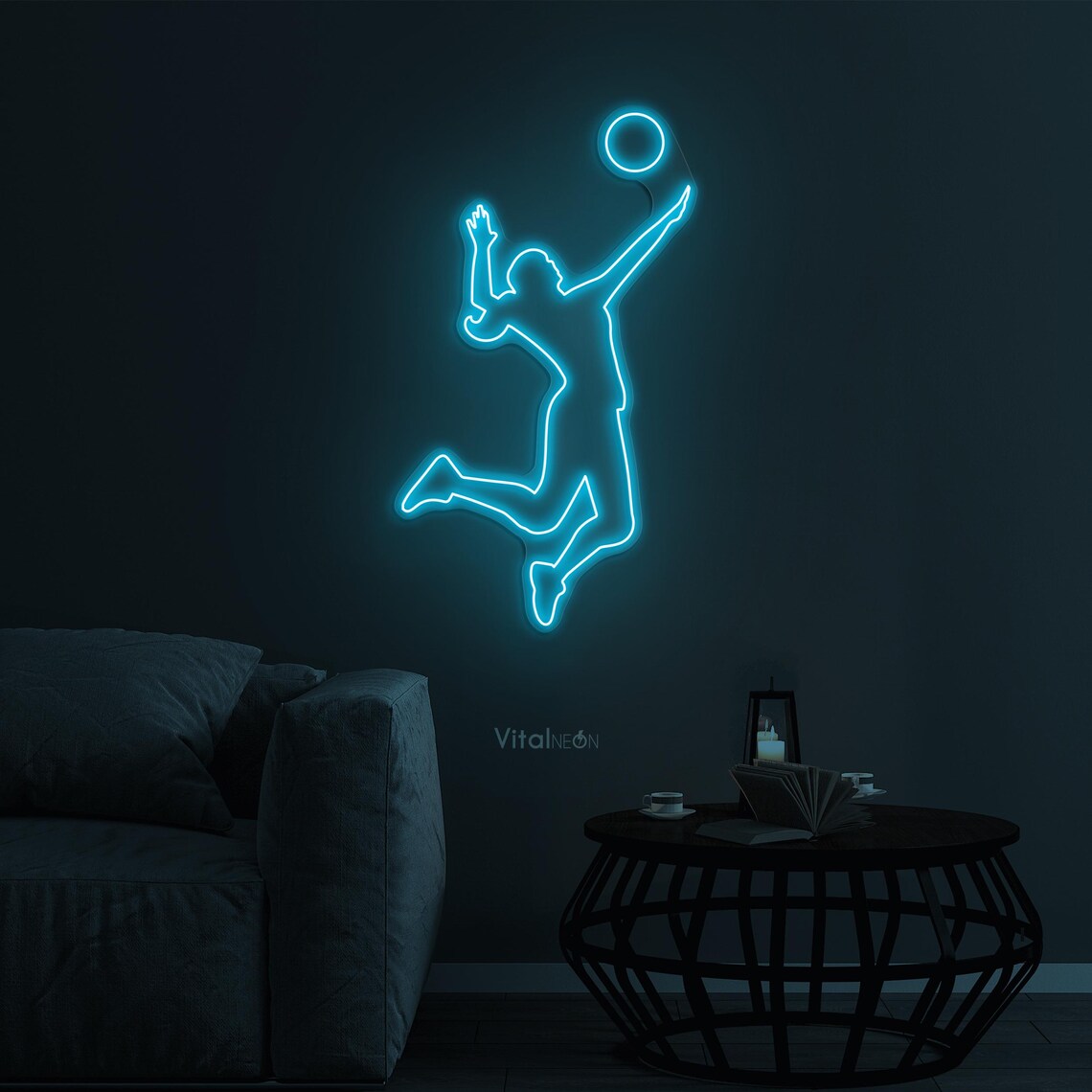 Volleyball Player LED Neon Sign, Sports Decor - Etsy