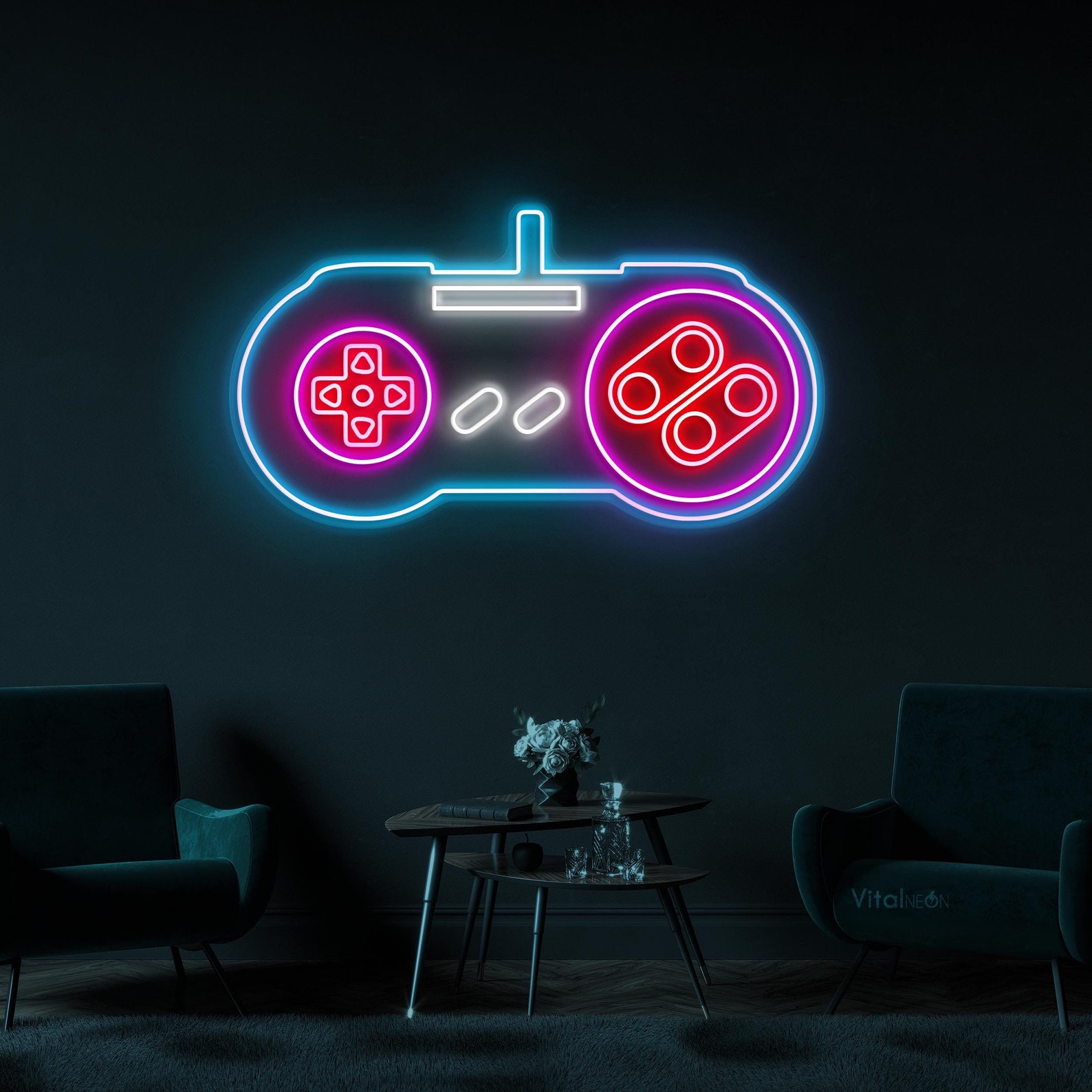 Game Controller Neon Sign, Gaming Room LED Wall Art - Etsy