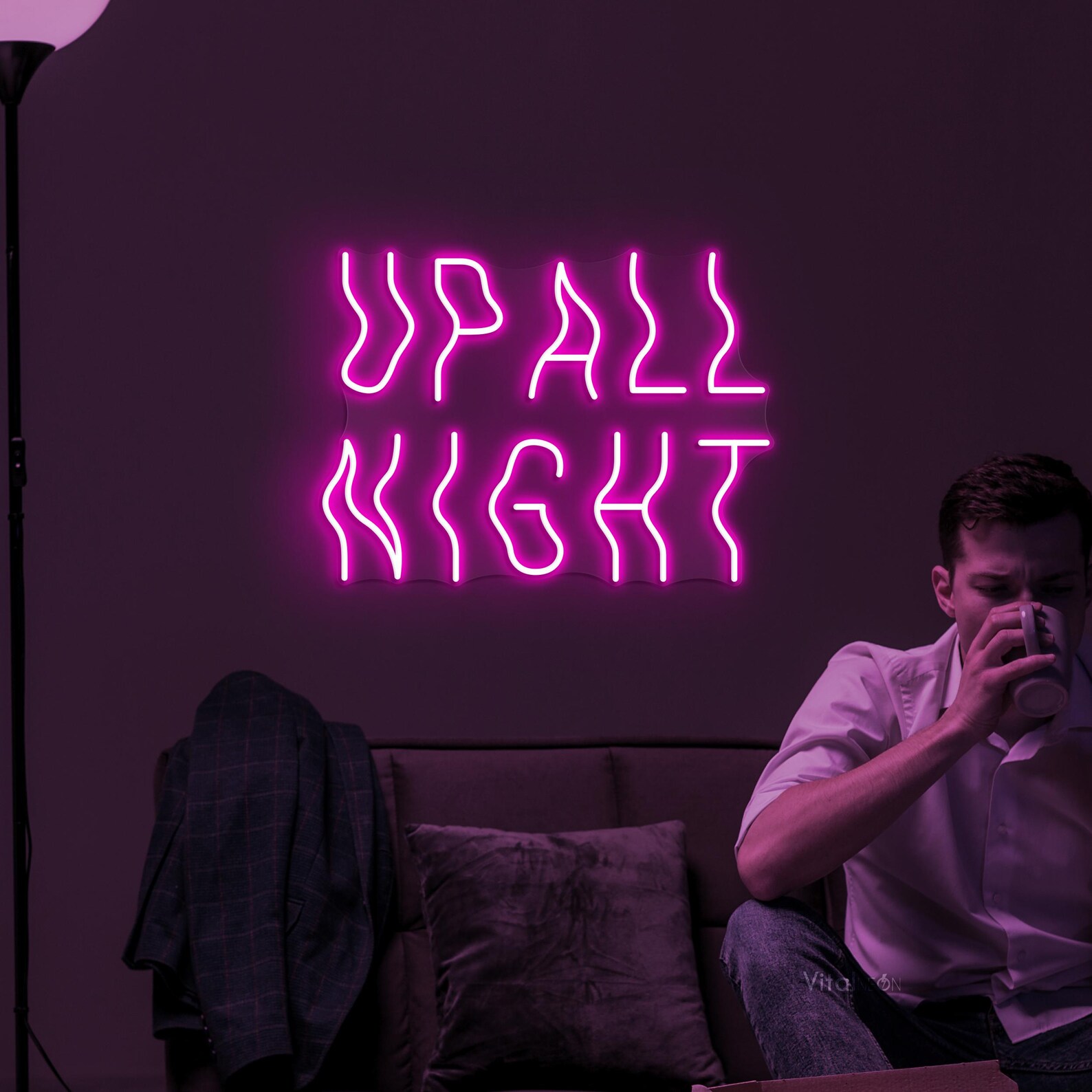 Up All Night Neon Sign LED Light Party Wall Decor Gamer Room Sleepyhead ...