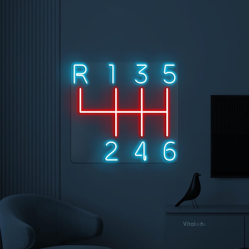 Car Gearbox Neon Sign LED Light Auto Workshop Wall Art for Garage ...