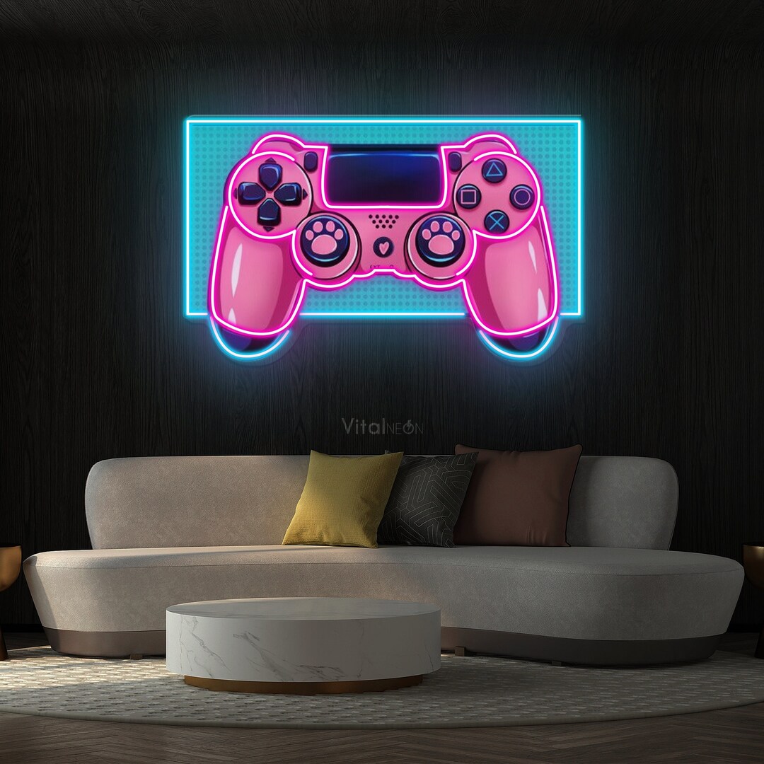 Gamepad Controller LED Neon Sign for Gaming Wall Display and Bedroom ...