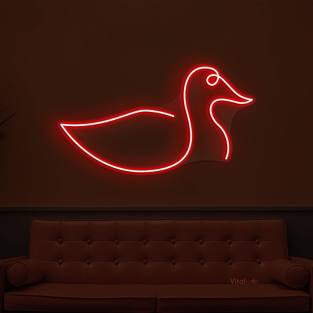 Duck Neon Sign, Duck LED Light, Led Wall Decor, Birds Shop Wall Art ...